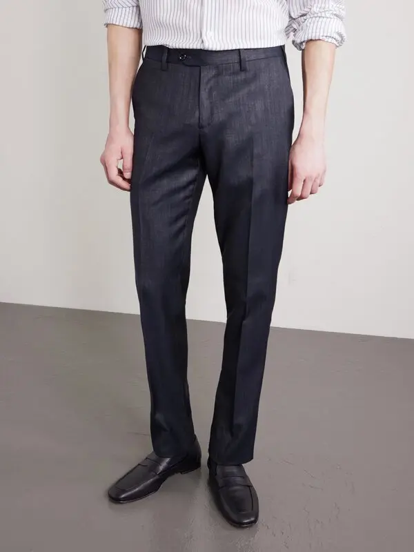 LARDINI Tapered Woven Suit Trousers