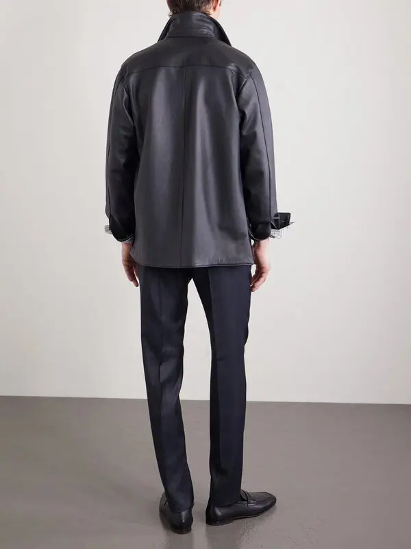 LARDINI Tapered Woven Suit Trousers