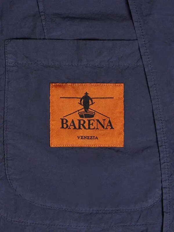 Barena Venezia Borgo Tendon Crinkled Cotton-poplin Blazer - Blue