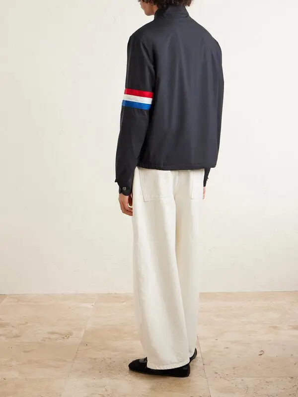 GOD'S TRUE CASHMERE Striped Appliquéd Recycled Shell Jacket