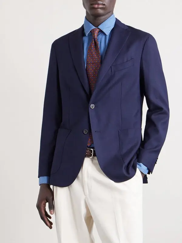 Boglioli K-jacket Virgin Wool-hopsack Blazer - Blue