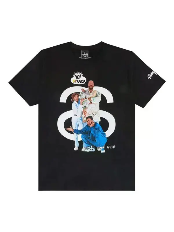 StÜssy Deadstock Graphic Print Raps T-shirt - Black