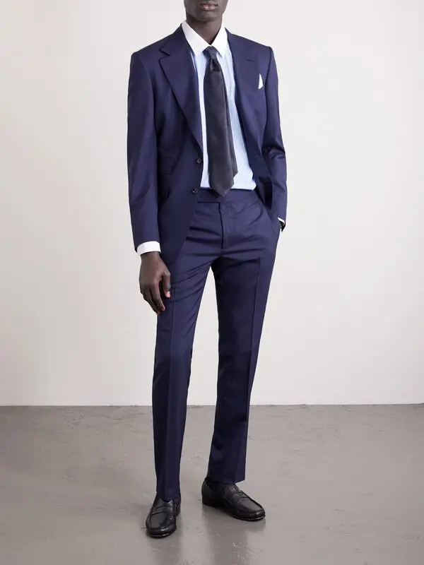 TOM FORD Striped Cotton-poplin Shirt - Blue