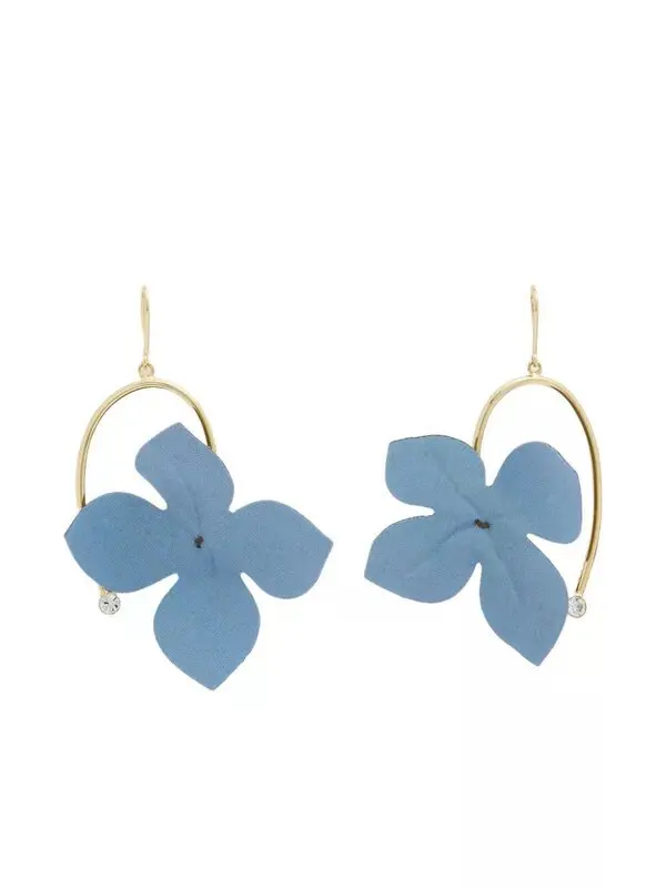 Marni Rhinestone-flower Pendant Earrings - Gold