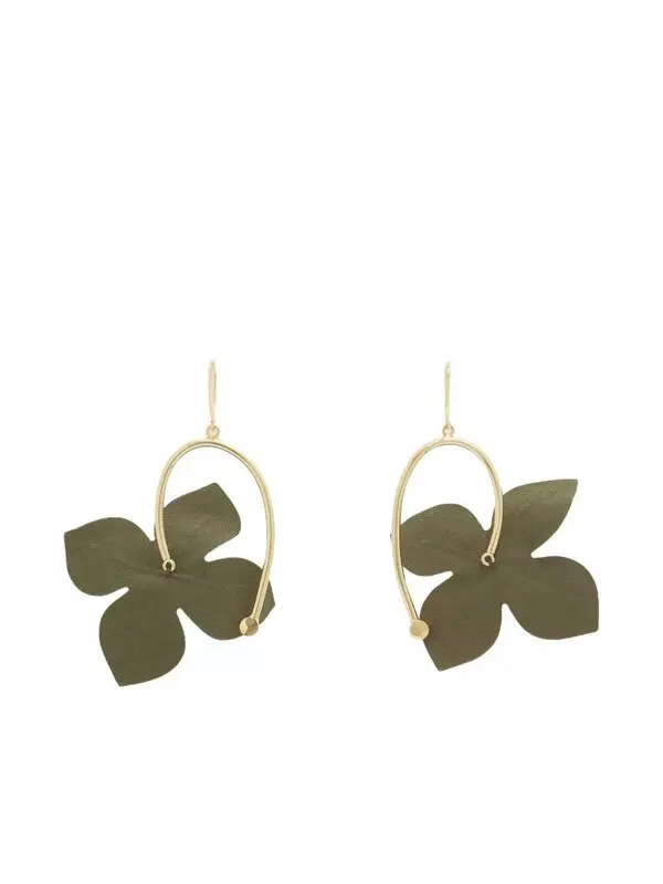 Marni Poplin Flower Hook Earrings - Gold