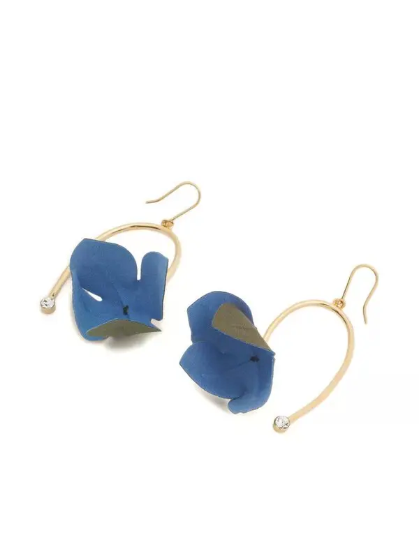 Marni Poplin Flower Hook Earrings - Gold