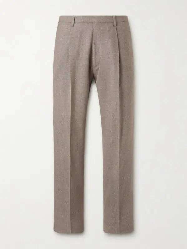 Boglioli Straight-leg Pleated Virgin Wool-hopsack Trousers