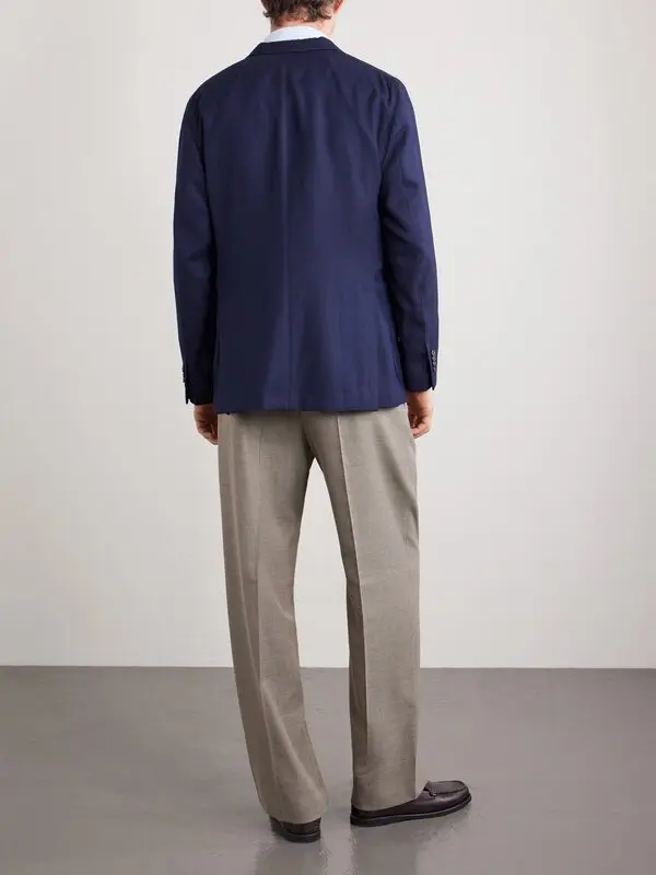 Boglioli Straight-leg Pleated Virgin Wool-hopsack Trousers