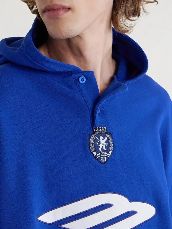 Balenciaga Logo-embroidered Cotton-jersey Hoodie