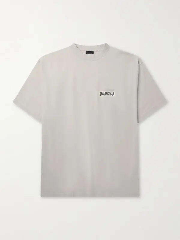 Balenciaga Oversized Logo-print Cotton-jersey T-shirt
