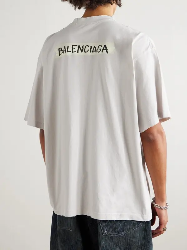 Balenciaga Oversized Logo-print Cotton-jersey T-shirt