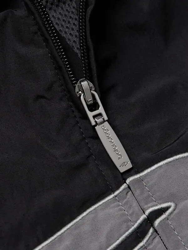 Balenciaga Appliquéd Logo-embroidered Track Jacket - Black