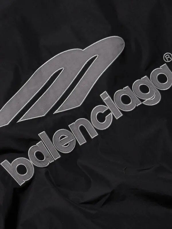 Balenciaga Appliquéd Logo-embroidered Track Jacket - Black