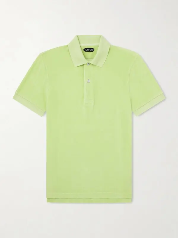 TOM FORD Slim-fit Cotton-blend Terry Polo Shirt - Green