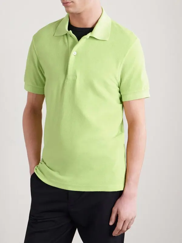 TOM FORD Slim-fit Cotton-blend Terry Polo Shirt - Green