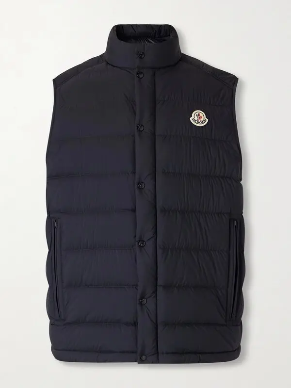 Moncler Barthe Logo-appliquéd Quilted Gilet - Blue