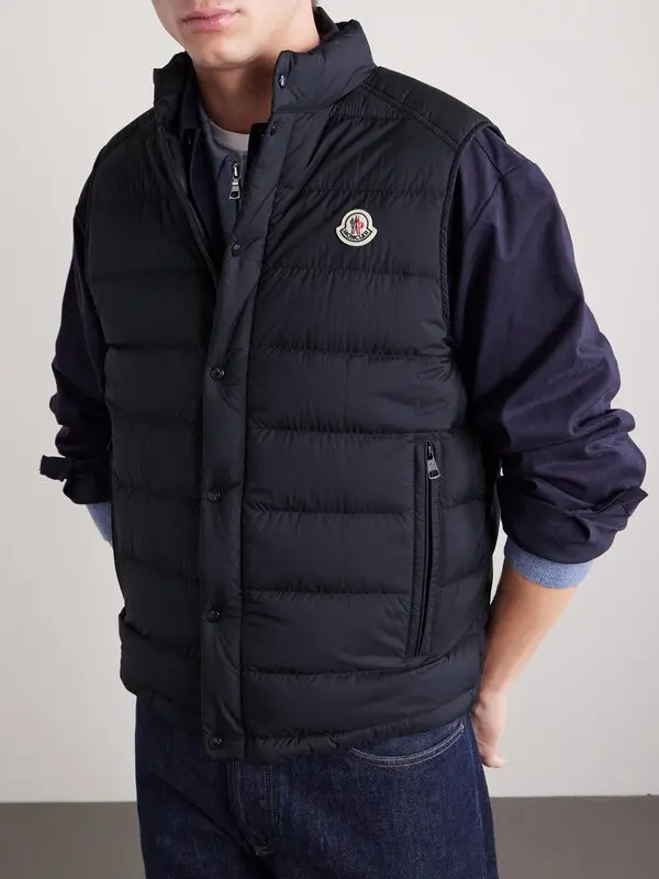 Moncler Barthe Logo-appliquéd Quilted Gilet - Blue