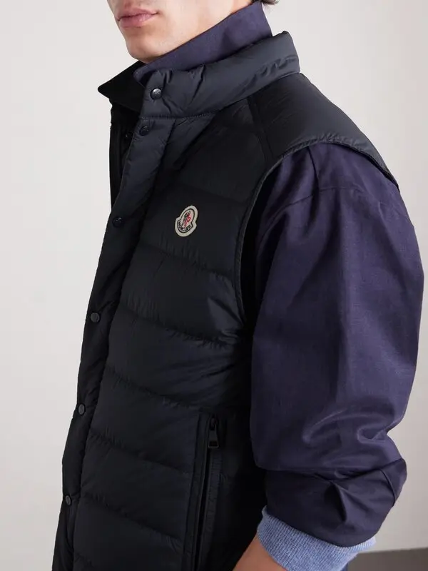 Moncler Barthe Logo-appliquéd Quilted Gilet - Blue