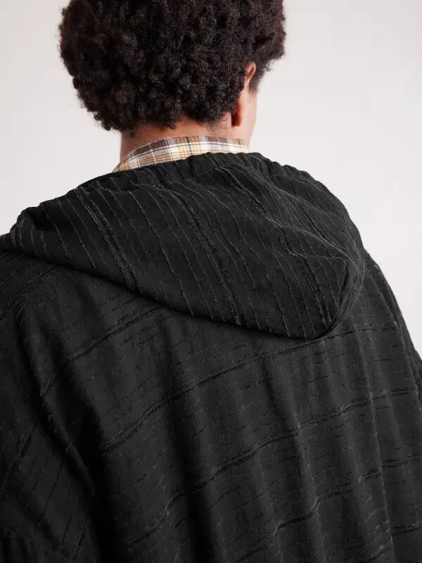 424 Hoorsenbuhs Cropped Embroidered Cotton Zip-up Hoodie