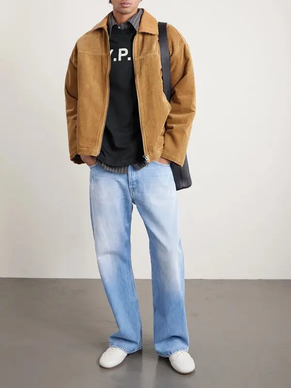 A.p.c. Standard Grand Vpc Logo-flocked Organic Cotton-jersey T-shirt