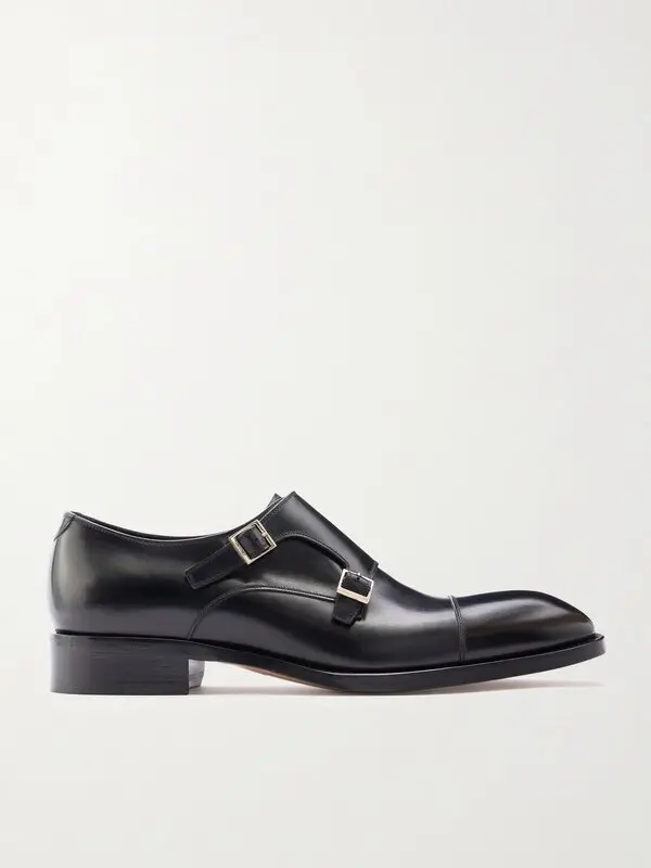TOM FORD Elkan Leather Monk-strap Shoes
