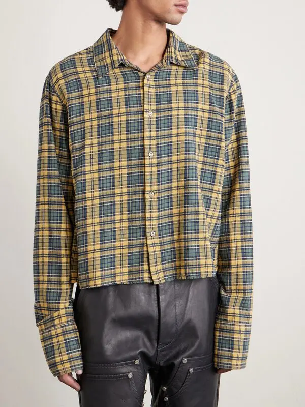 424 Hoorsenbuhs Checked Cotton-blend Flannel Shirt