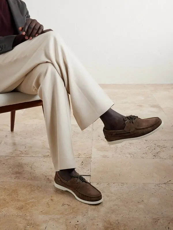 Kiton Suede Boat Shoes