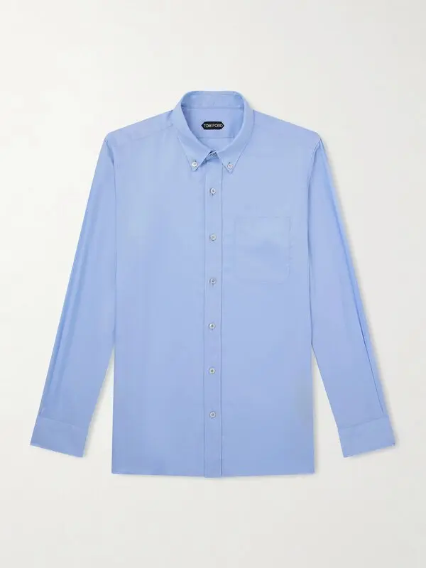 TOM FORD Lyocell-gabardine Shirt - Blue