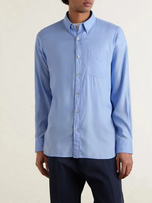 TOM FORD Lyocell-gabardine Shirt - Blue