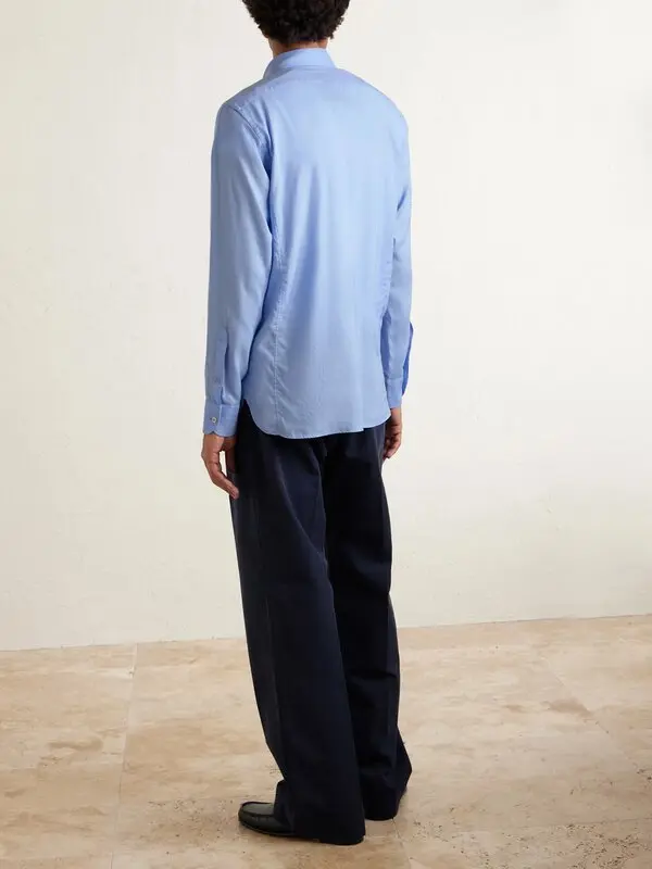 TOM FORD Lyocell-gabardine Shirt - Blue