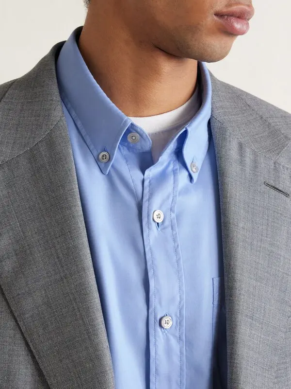 TOM FORD Lyocell-gabardine Shirt - Blue