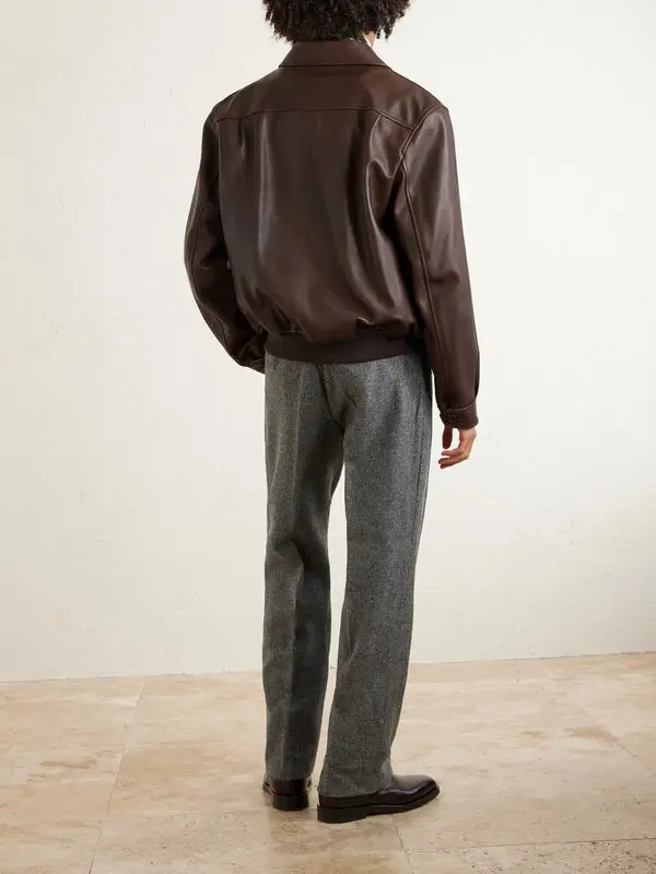 Ralph Lauren Purple Label Leather Bomber Jacket
