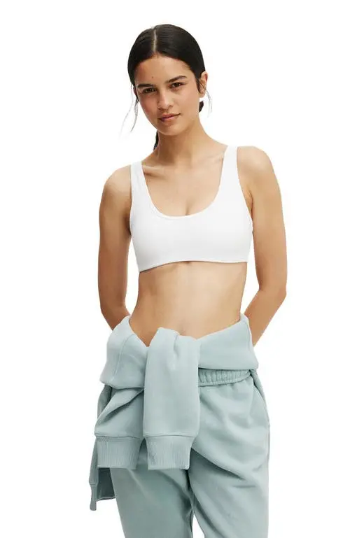 Cotton:on Active Ultra Soft Low Back Crop - White