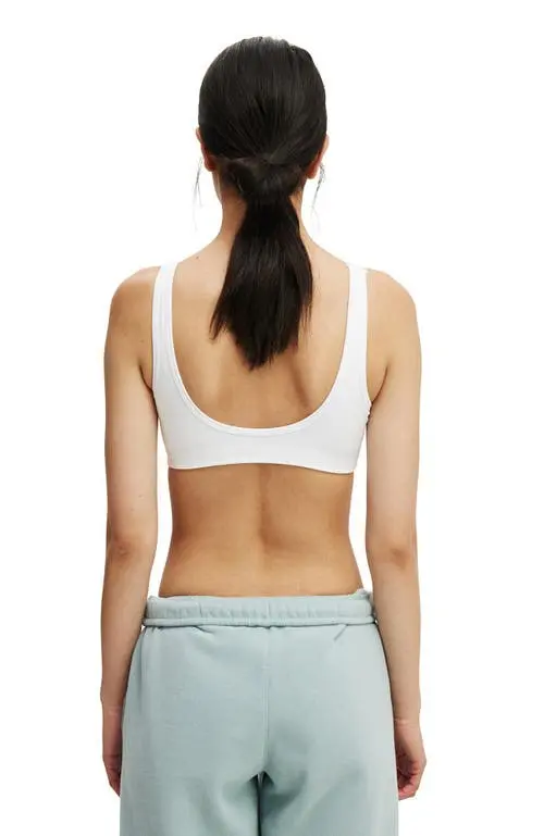 Cotton:on Active Ultra Soft Low Back Crop - White