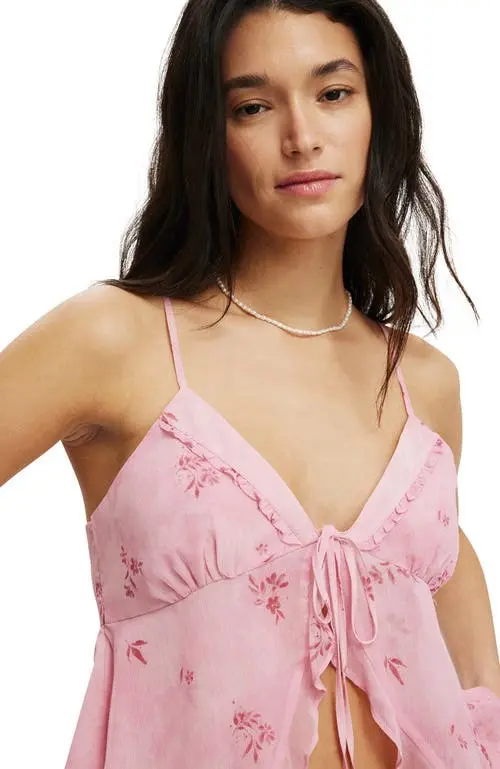 COTTON ON Cleo Asymmetric Cami - Luna Floral Ballerina Pink