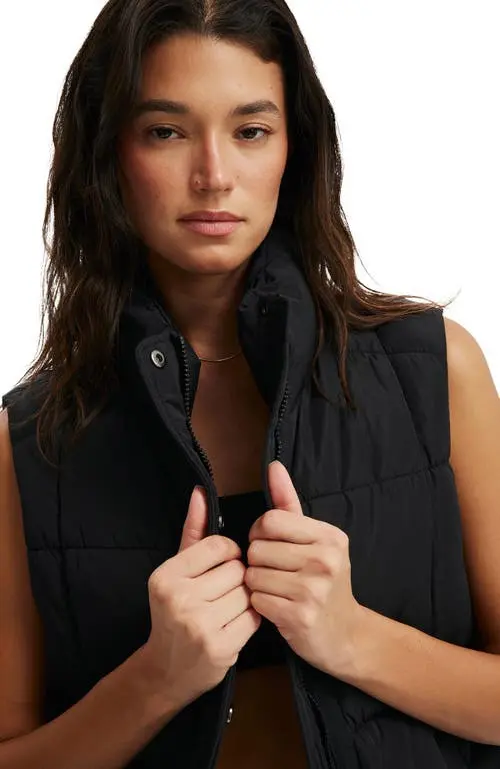 Cotton:on Active The Mother Puffer Quilted Vest - Black