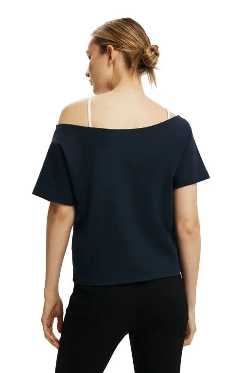 COTTON ON The Sporty Off Shoulder Graphic Tee