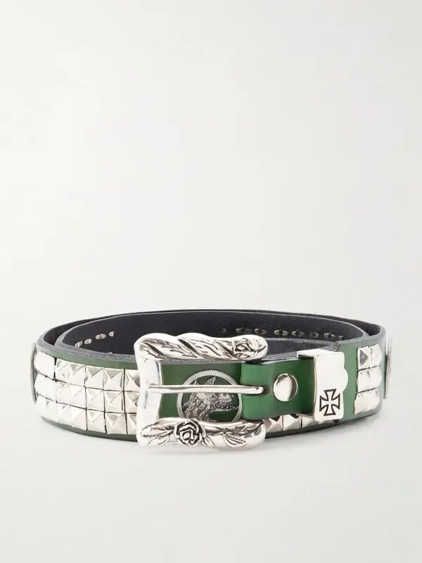 Enfants Riches Déprimés Studded Leather Belt - Green