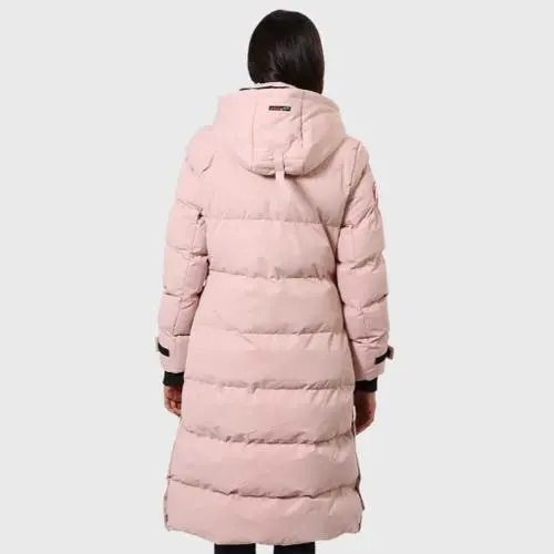 CANADA WEATHER GEAR Quilted Maxi Long Parka Jacket - Pink