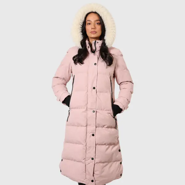 CANADA WEATHER GEAR Quilted Maxi Long Parka Jacket - Pink