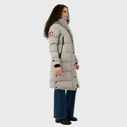 CANADA WEATHER GEAR Quilted Maxi Long Parka Jacket - Stone