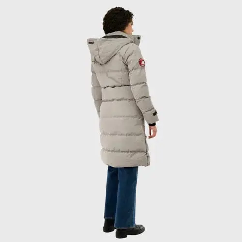 CANADA WEATHER GEAR Quilted Maxi Long Parka Jacket - Stone