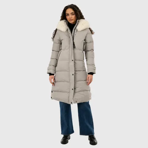 CANADA WEATHER GEAR Quilted Maxi Long Parka Jacket - Stone