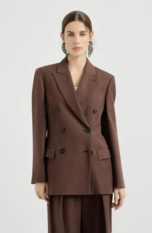 Brunello Cucinelli Fluid Twill Blazer - Cocoa