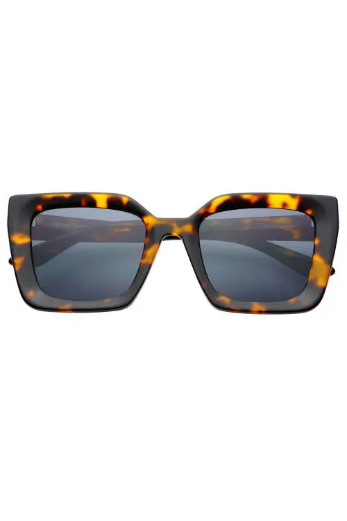 FREYRS EYEWEAR Square Frame Sunglasses - Tortoise/gray