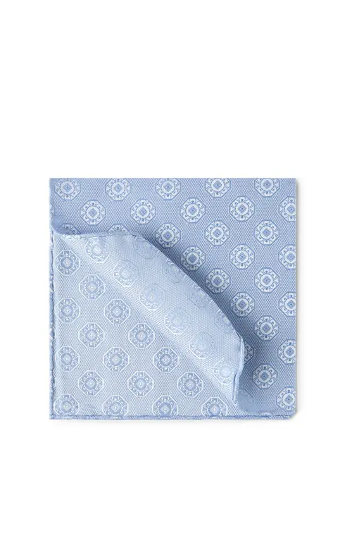 Brunello Cucinelli Pocket Square With Pattern - Azure