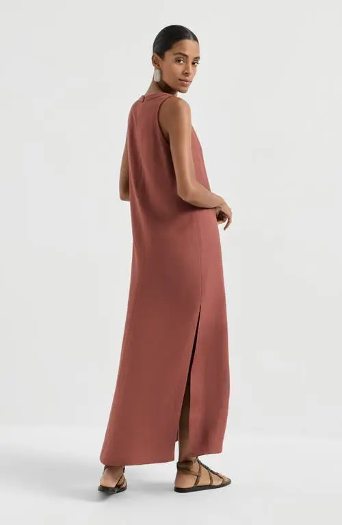 Brunello Cucinelli Fluid Twill Maxi Dress - Red