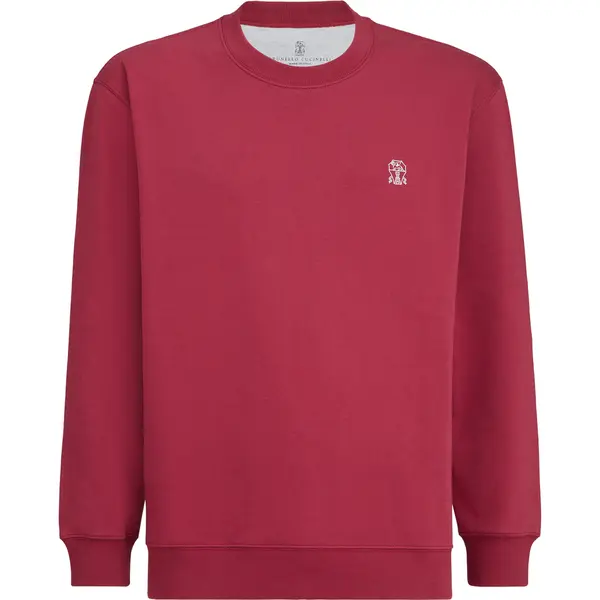 Brunello Cucinelli Cotton French Terry Sweatshirt - Cherry