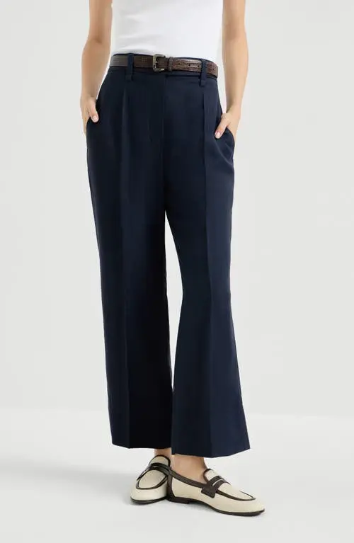 Brunello Cucinelli Square Cigarette Trousers - Blue