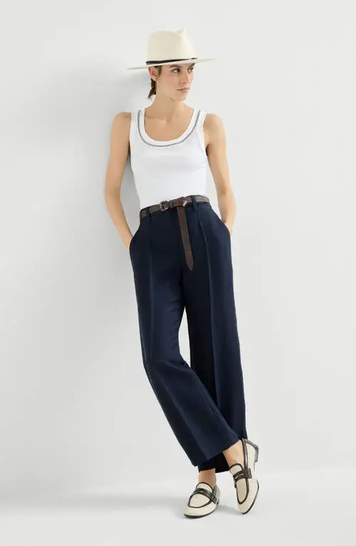 Brunello Cucinelli Square Cigarette Trousers - Blue